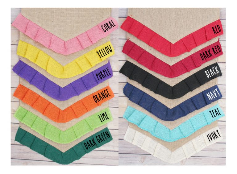 Color Ruffle Burlap Flags - Blanks Outlet