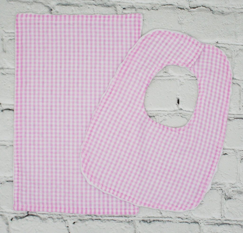Bib & Burp Cloth Sets - Gingham - Blanks Outlet